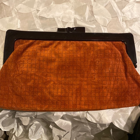 Bags | Vintage Burnt Orange Italian Suede Clutch Bag | Poshmark